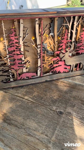 Light Shadow Box with option of Elk, or Bear, or Moose design ...